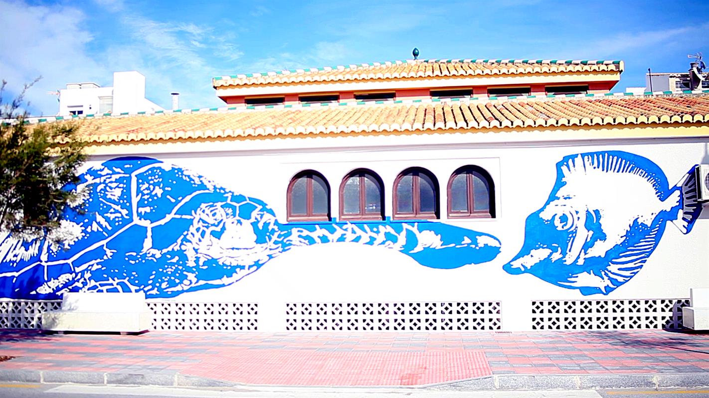 Urban art - Victor Ash painting in La Herradura